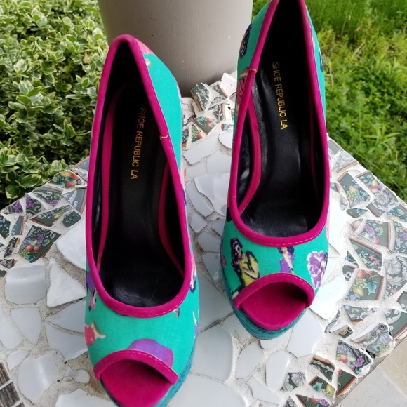 Pinup Couture | Shoes | Sexy Pinup Girl Platform Wedges Ohh La La ...